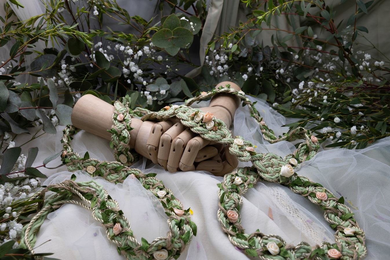 Peach Rose Fae Garden Handfasting Cord - Ceotha Celtic Design