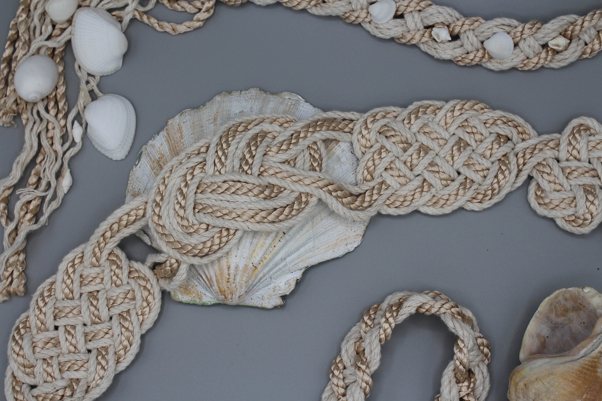 Seashell design Nine Knot Handfasting Cord - Ceotha