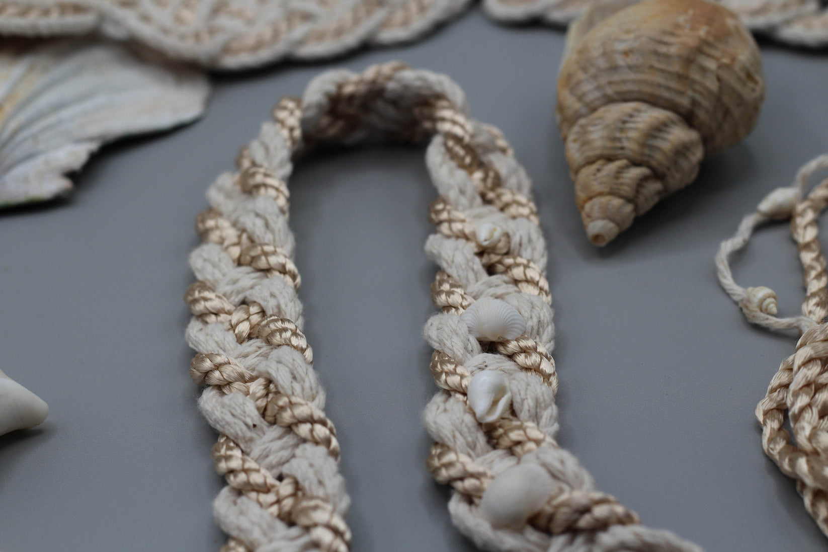 Seashell design Nine Knot Handfasting Cord - Ceotha