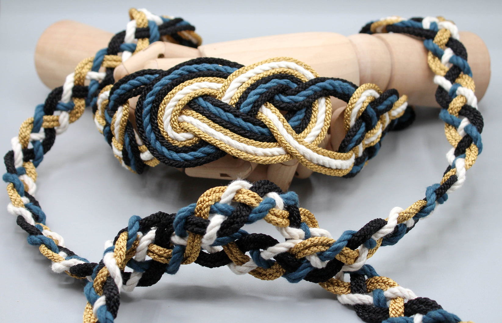 Teal and Gold Nine Knot Handfasting Cord | Ceotha Design