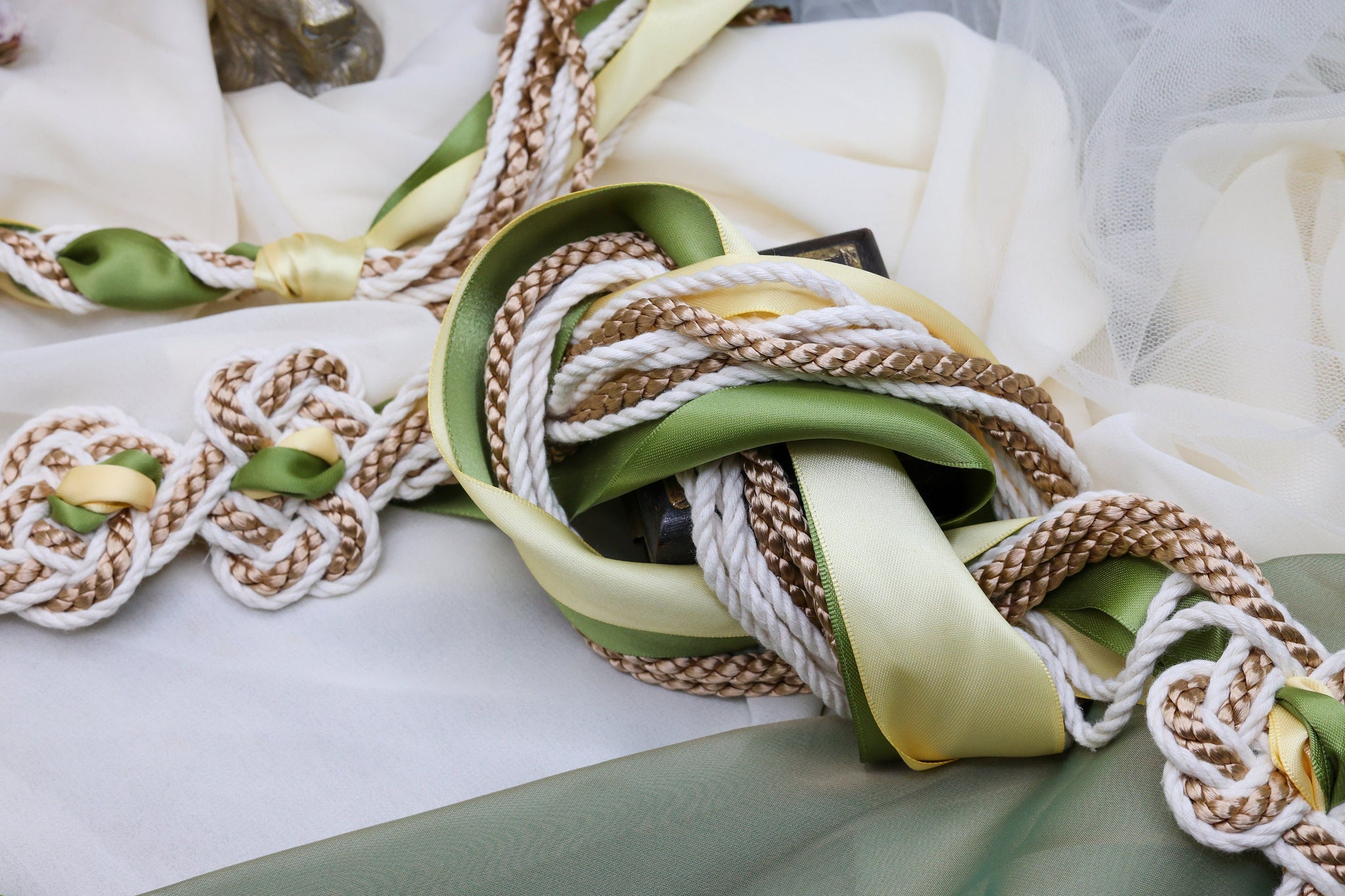 Magdalene Infinity Tie With Two Ribbons Handfasting Cord- Ceotha